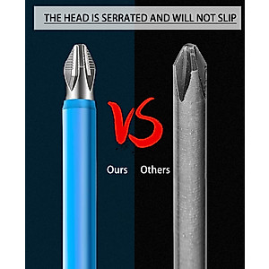 Fixinus 12 Pieces Magnetic Phillips & Pozidriv Screwdriver Bit Set, 1/4 Inch Hex Shank Anti Slip Drill Bits PH1, PH2, PH3, PZ1, PZ2, PZ3-50 mm Length