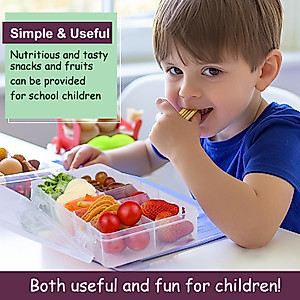 XANGNIER Snack Box Container for Kids Lunch Accessories,Divided Snackle Box Charcuterie Container,12 Compartments Reusable Food Storage Containers for School, Travel,Work,Bento Box Accessories,1 Pack