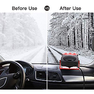 Car Heater, Portable 12V 150W Car Fan 2 in 1 Fast Heating & Cooling with Air Purification Function Plug-in Cigarette Lighter Car Defroster(Red)