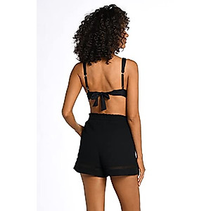 La Blanca Women's Beach Short Swimsuit Cover Up, Black//Seaside Covers, XL