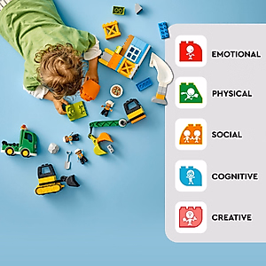 LEGO DUPLO Town Bulldozer Construction Vehicle Toy Set 10990, Early Development and Activity Toys, Big Bricks for Small Hands, Pretend Play Learning Toy, Gift for Toddlers Boys Girls Age 2+ Years Old