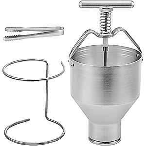 VBENLEM Donut Depositor 5L Capacity Donut Dropper Hopper Food-Grade Aluminum Manual Donut Dispenser 6 Adjustable Thicknesses Donut Hopper with Stand Donut Batter Dispenser for Home & Commercial Use