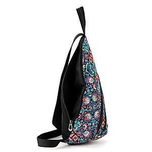 Sakroots Women's On The Go Sling Backpack in Nylon Eco Twill, Multi Ikat World