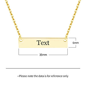Dreamdecor Custom Bar Necklace Engraved Bar Pendant Neckalce Personalized Horizontal Bar Name Necklace for Women