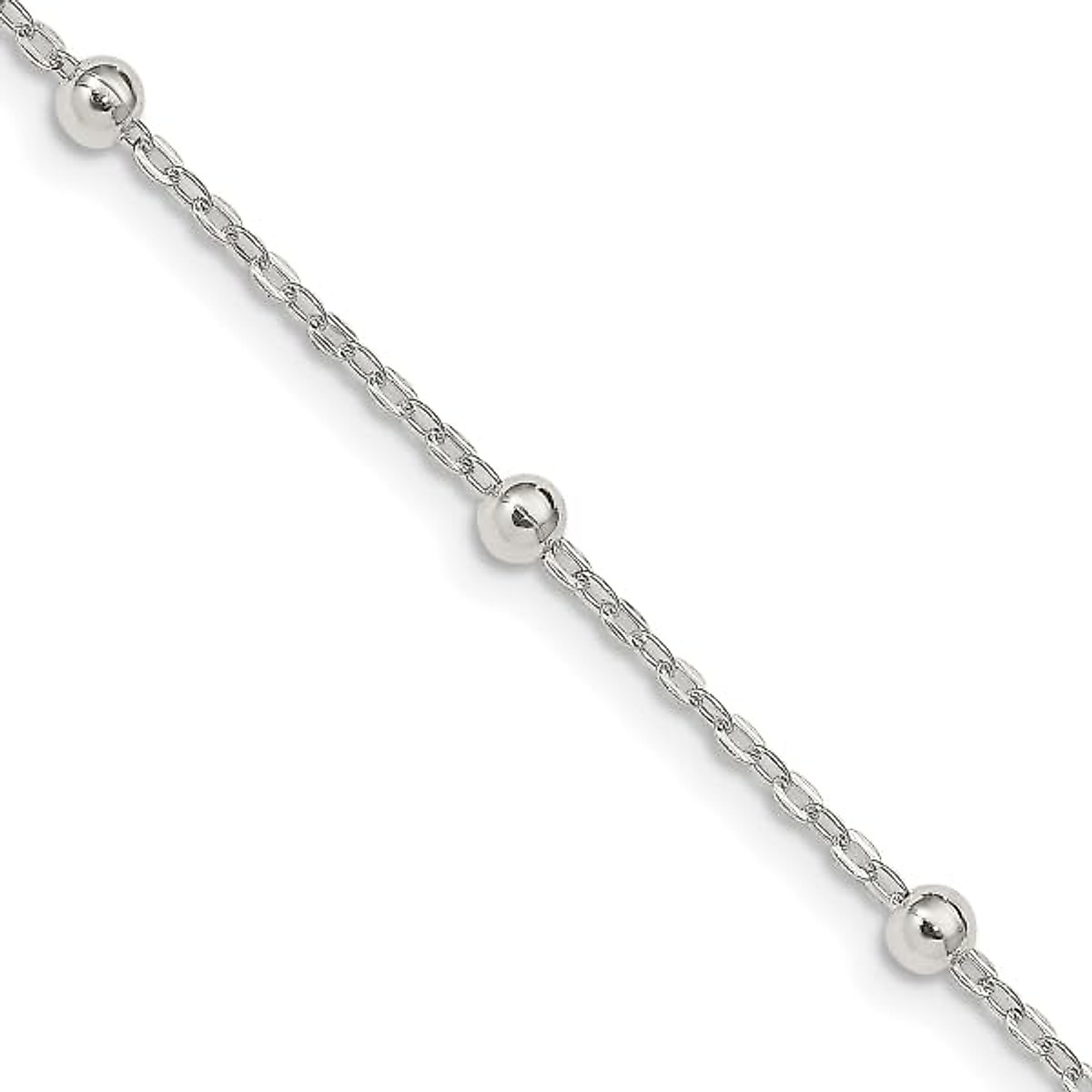 IceCarats 925 Sterling Silver 1.3mm Beaded Ball Chain Necklace 18 inch