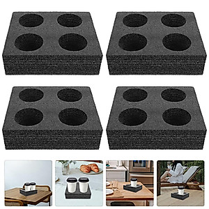 Cabilock 4pcs 4 Hole Cup Holder Coffee Mug Holder Juice Cup Holder drinkings Carrier Tray Beverage Packing Tools Portable Coffee Mug Milk Tea Packing Tray Outdoor Pearl Cotton Box