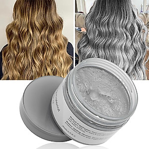 SOVONCARE Gray Temporary Hair Wax Color, Professional Styling Pomades Natural Hairstyle Clay for Men & Women Christmas Cosplay Date 4.23 oz (Sliver Gray)