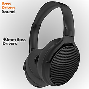 Betron EMR90 Foldable Wireless Bluetooth Headphones Over Ear with Microphone Mic Deep Bass