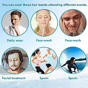 Nomakk 6 Pieces Metal Headbands Wavy Hairband Spring Hair Hoop Sports Fashion Hair Bands Unisex Black Elastic Non Slip Simple Headwear Accessories