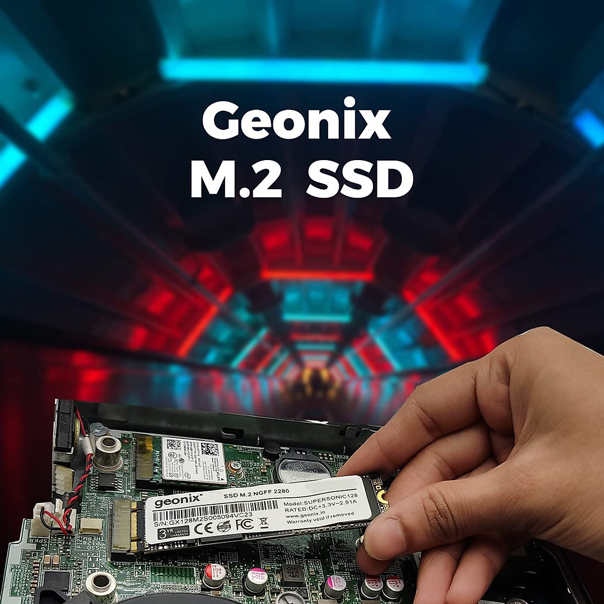 Geonix Black 128GB SSD M.2 2280 SATA III (6Gb/s)|Read Speed Upto 550 Mbps | Internal Solid State Drive(SSD)| 3years Warranty