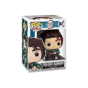 POP Demon Slayer - Tanjiro Kamado Funko Vinyl Figure (Bundled with Compatible Box Protector Case), Multicolor, 3.75 inches