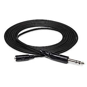 HOSA MHE-310 3.5 mm TRS(Female) to 1/4" TRS(Male) Headphone Adaptor Cable, 10 Feet Black & Hosa CMP-159 3.5 mm TRS to Dual 1/4" TS Stereo Breakout Cable, 10 Feet, Black, 1-Pack