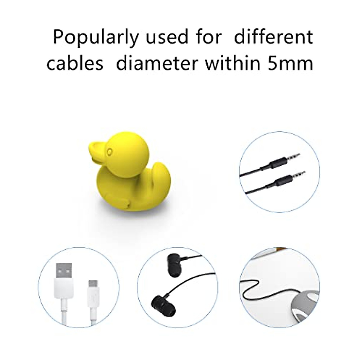 Sempoda 16Pcs Silicone Duck Wall Hooks for Hanging, Self Adhesive Duck Cable Organizer Clips with Box, Creative Key Hook Holder for Refrigerator Door Earphone Plugs Masks Wire Cable Storage