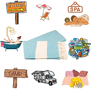 Clotho Turkish Beach Towel Set of 4 - Beach Towels Oversized 4 Pack - Fast Drying Beach Blanket Sandfree Turkish Towels Giftable 100% Cotton 39 x 70 inch