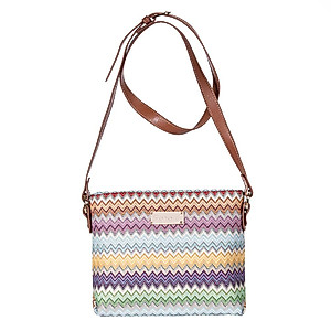 Signare Tapestry Crossbody Bag Shoulder Purse for Women In Aztec Zigzag Rainbow Design (XB02-AZT)