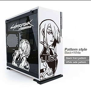 Cyberpunk: Edgerunners Sticker for PC Case,Anime Decor Decals for ATX Computer Chassis Skin,Waterproof Easy Removable (Black and White)