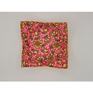 Yellow Flowers on Pink Microwave Cozy Yellow Dahlia Reversible Soup Bowl Buddy Microwaveable Potholder Floral Handmade Housewarming Hostess Mothers Day Gifts Under 10