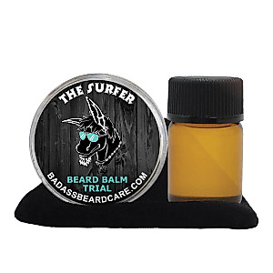 Badass Beard Care Beard Oil and Balm Trial Pack For Men - Surfer Scent - Natural Ingredients, Keeps Beard and Mustache Full, Reduce Itchy, Flaky Skin, Promote Healthy Growth