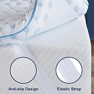 Sleepmax 3 Inch Medium Firm Mattress Topper Queen - Gel Memory Foam Mattress Topper - High Density Foam Mattress Pad for Back Pain, Medium Firm Foam Bed Topper with Removable Cover