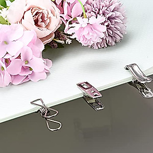 uxcell Tablecloth Clips - 50mm Stainless Steel Wire Clamps for Fixing Table Cloth Hanging Clothes, 24 Pcs
