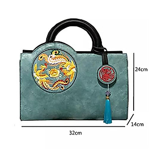 YDXNY Winter Women's Tote Bag Chinese Style Retro Handbag Large Capacity Women's Shoulder Bag (Color : D, Size : 32(L)*24(H)*14(W) cm)