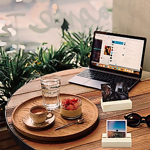 FSWCCK 40 Pieces Wood Place Card Holders Wood Table Number Stands Picture Holder Acrylic Sign Holdersr for Ceremony Birthday Party Home Decoration