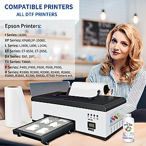 Welacer DTF Ink White 500ml - Premium Heat Transfer Ink Conversion Kit Refill for I3200, XP600, R1390, Epson L1800, ET2800 ET8500 R2400, L800, 1430, P400, P800, XP-15000 All DTF Printers,for DTF Film