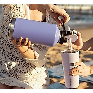 Hydrapeak 72 oz Large Insulated Water Bottle, Leak Proof Water Bottle for Hot &amp; Cold Liquid, 72oz Water Bottles, Water Jug, Stainless Steel (Black)