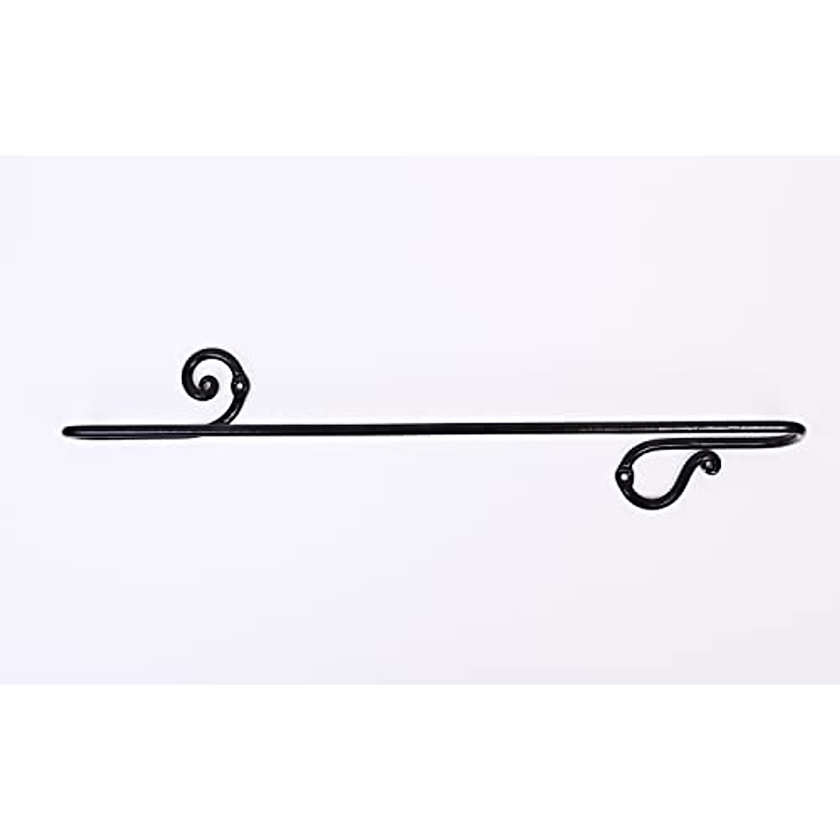 HB Bath Towel Bar 20 inch, Wrought Iron Decorative Bathroom Towel Cloth Hanger Heavy Duty Wall Mounted Handmade Towel Rod (Black)