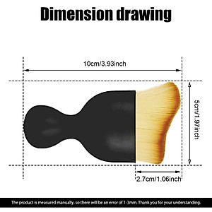 1PCS Car Interior Detailing Soft Brush Detailing Interior Auto Interior Soft Hair Removal Brush Scratch Free, Cleaning Dashboard Curved Design Universal Car Brush Tool (Black-Yellow)