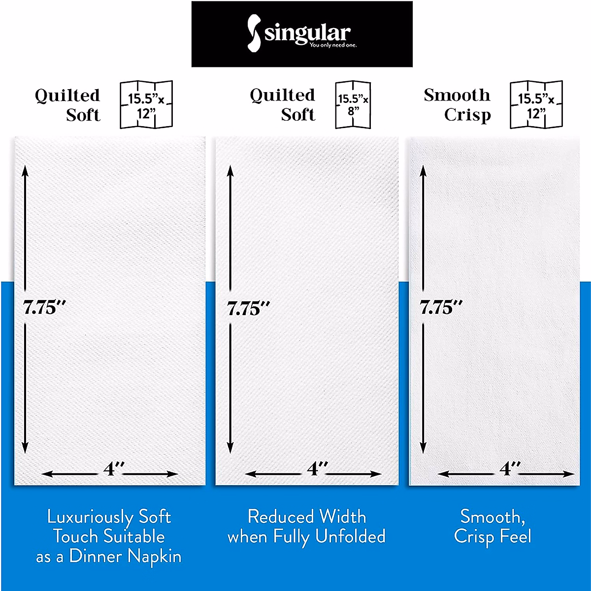AMERICAN HOMESTEAD Disposable Hand Towels for Bathroom - White Linen-Like Guest Napkins - Ideal Paper Dinner Napkins or Bathroom Towels for Guests - 50 Count - Quilted - 15.5" x 12"
