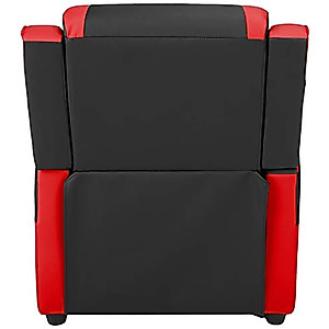 Amazon Basics Kids/Youth Gaming Recliner with Headrest and Back Pillow, Ages 3+, Black/Red