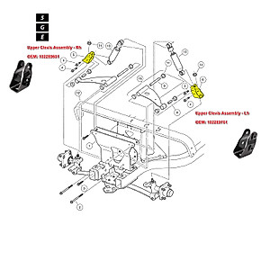 Drive-up Golf Cart Upper Clevis Assembly for Club Car Precedent 2004-Up and Tempo 2018-Up G&E Models Driver Side Passenger Side OEM 1022897-01, 1022896-01