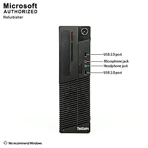 Lenovo ThinkCentre M72e Small Form Factor (SFF) Business Desktop, Intel Quad Core i3-3220 CPU, 8GB DDR3 RAM, 120 GB SSD, DVD, Windows 10 Pro 64 (Renewedd)