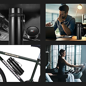 Coffee/Tea thermos, 21 Oz Smart Coffee bottle, LED Temperature Display Tea Infuser Bottle, Sports Water Bottle, Double Wall Vacuum Insulated Water Bottle, Stay Hot or Cold for 24 Hours