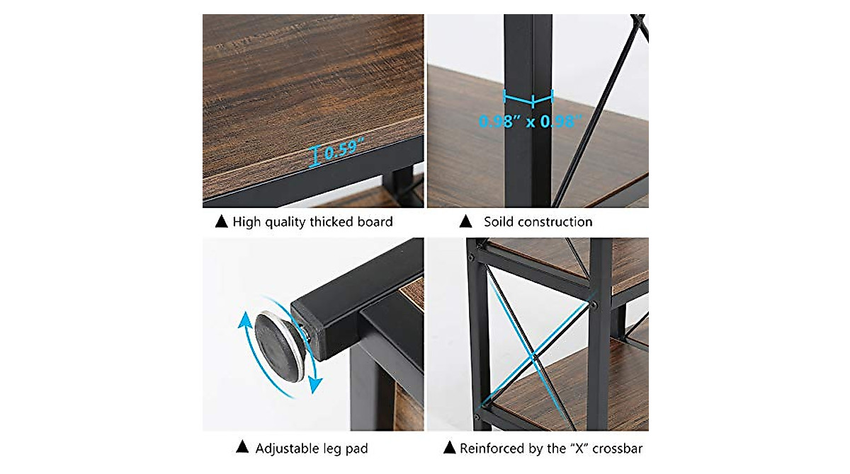 Tribesigns 12 Shelves Bookshelf | Rustic Industrial Corner Storage