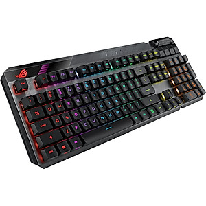 ASUS ROG Claymore II Wireless Modular Gaming Mechanical Keyboard (ROG RX Blue Switches, detachable numpad & wrist rest for TKL 80%/100%, Aura Sync, media controls, fast charge, USB 2.0 Passthrough)