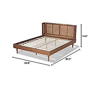 Baxton Studio Platform, Queen, Ash walnut