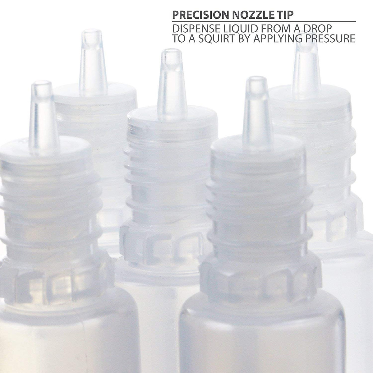 Joyclub 20 Pack 30mL LDPE Plastic Unicorn Dropper Bottle 1 oz Ink Liquid Applicator Squeezable Bottles with Childproof Cap and Thin Tip (Black)