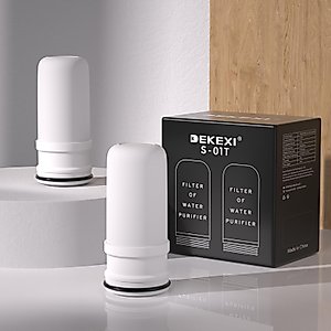 DEKEXI Filtration Faucet System Replacement Water Filters, Fits S-01, Last Up to 6 Months, Pack of 2