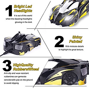 SIWMER Stunt car can Climb The Wall and Drift, Remote Control Dual-Mode Children's Remote Control car with LED Lights, Rechargeable Boy's Gift(Black)