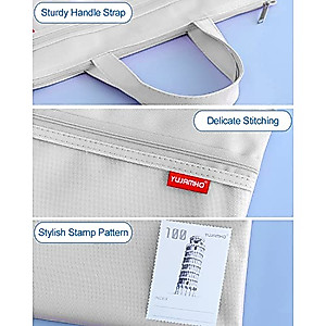 Pocket Small Size Desk Calculator and Large Double Pocket Waterproof File Bag with Handle Bundle