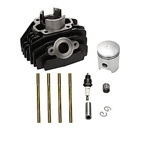 BLACKHORSE-RACING Cylinder Gasket Piston Ring Kit Set Top End Bike Compatible with Yamaha PW 80 PW80 1983-2006 Replaces OEM# 21W-11111-00-00, 1W7-11181-00-00,4AW-11351-00-00, 3E5-11631-00-97