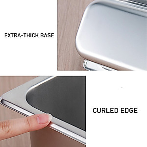 Generic 6 Pack Steam Table Pan, 4in Deep 1/6 Size Stainless Steel Food Pan Stackable Catering Pan with Lid for Restaurant, Hotel, Buffet, Party Supplies, 1.5L Capacity, Silver, KHJ93