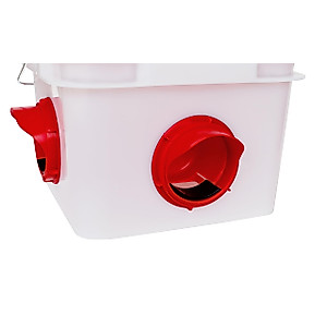 RentACoop Chick2Chicken 10lb BPA-Free 4-Port Feeder - Includes Anti-Roost Cone, Slider Port Cover, and Lid - Suitable for up to 20 Chicks & 12 Adult Chickens