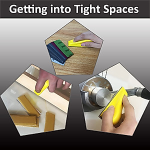 AutKerige Micro Detail Sander with 70PCS Sandpaper-Grit 400 600 800 1000 1500 2000 3000, 3.5”x 1” Mini Sander Kit with Hook and Loop Sanding Strips for Craft, Wood and Small Space Polish Sanding Works