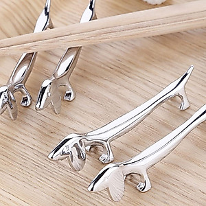 Tofficu 6pcs Puppy Chopstick Rest Japanese Chopstick Rest Dining Room Decor for Table Fondant Molds Chopstick Stand Holders Ceramic Decor Chopsticks Stand Fork Tableware Zinc Alloy Bracket