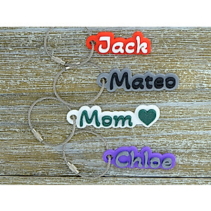 Personalized Water Bottle and Bag Name Tag Curvy Font, Hard Plastic Luggage Label Custom Nametag, Bulk Discounts