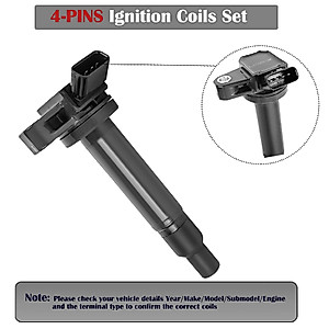 Set of 8 Ignition Coil Pack Fits for V8 4.7 4.3 2000 2001 2002 2003 2004 205 2006 2007 2008 2009 Toyota Tundra Sequoia Land Cruiser 4Runner LEXUS LX470 GX470 GS430 LS430 SC430 Replaces UF230 UF493