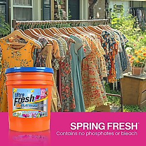 Ultra Fresh 5 Gal Liquid Laundry Detergent Soap & Softener, 6X Platinum, Spring Fresh